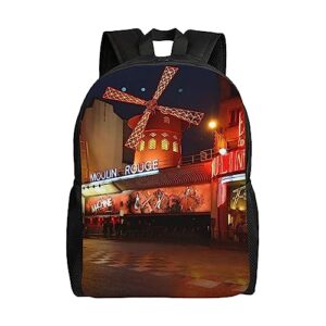 vacsax laptop backpack for men women sport rucksack moulin rouge print casual daypack