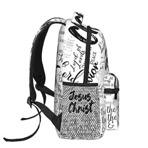 ROSIHODE Christian Backpacks Jesus Cross Laptop Bookbag Computer Bag Hiking Travel Daypack for Women Men