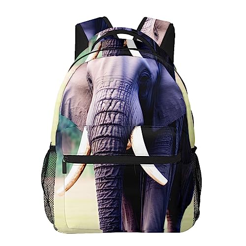 Florally Funny and Lightweight Backpack Compatible with Mandala Elephant Art for Men Women Laptop High, Anti-Theft Travel Laptop Backpack Daypack for Hiking Picnic Camping