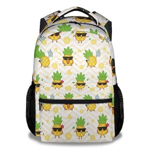 kaxvzer pineapple backpack for girls - 16 inch yellow backpacks for school - cute lightweight bookbag for kids