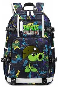 isaikoy game plants vs. zombies backpack shoulder bag bookbag school bag daypack satchel laptop bag color blue11