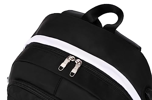 Teecho Girl Backpack for School Cute Backpack for Women College Bookbag Fit for 15.6 Inches Laptop Black