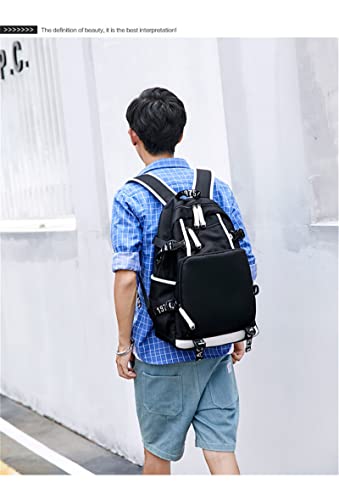 JUSTGOGO KPOP Stray Kids Backpack HYUNJIN Felix School Bag Daypack Laptop Bag with USB Charging Port 5