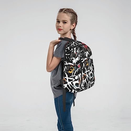 ZREXUO Graffiti Backpack Bookbags Daypack Supplies,Graffiti Art Laptop Bookbag Shoulder Bag Travel Sports for Men Women