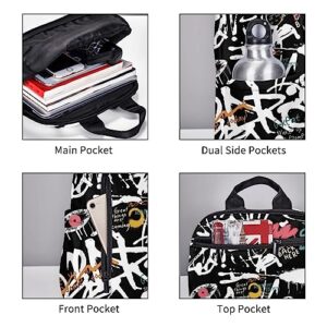 ZREXUO Graffiti Backpack Bookbags Daypack Supplies,Graffiti Art Laptop Bookbag Shoulder Bag Travel Sports for Men Women