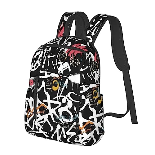 ZREXUO Graffiti Backpack Bookbags Daypack Supplies,Graffiti Art Laptop Bookbag Shoulder Bag Travel Sports for Men Women