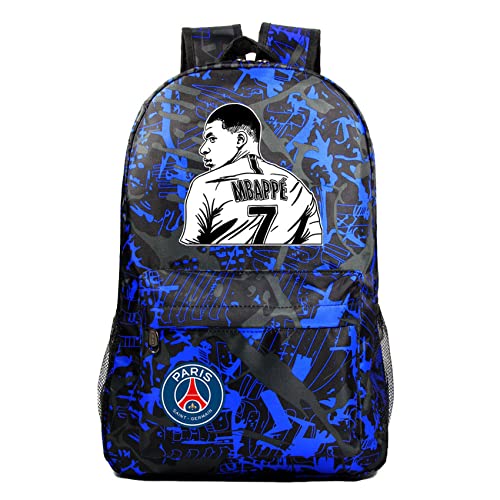 Duuloon Teens Kylian Mbappe Student Bookbag Classic Basic Large Graphic Knapsack Wear Resistant Soccer Stars Rucksack