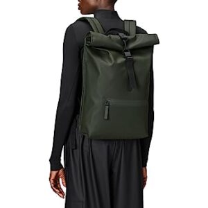 RAINS Rolltop Rucksack -Backpack - Waterproof Backpack for Women and Men - Rucksack for Travel and Work (Green)