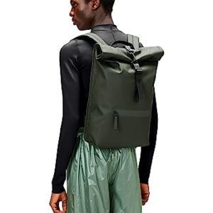 RAINS Rolltop Rucksack -Backpack - Waterproof Backpack for Women and Men - Rucksack for Travel and Work (Green)