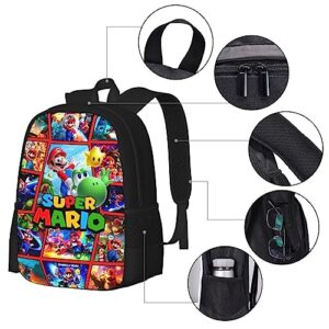 Rouya Backpacks Sets Cartoon Laptop Backpack 3 piece for Girls Boys Teens Schoolbag Set with Lunch Box and Pencil Bag