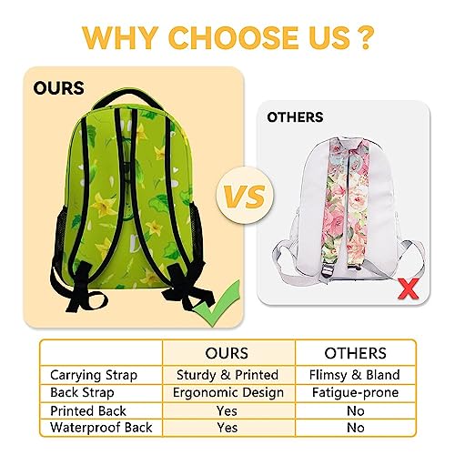 XaocNyx Pickle School Backpack for Girls, 16 Inch Green Backpacks for Kids Age 10-12, Funny Lightweight Bookbag for Travel