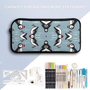 MENRIAOV Funny Puffin Pattern Backpack 3 Piece Set BookBags Lunch Bags Tote Bag Pencil Bag Set 3 in 1