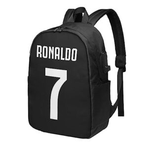 luja dling ronaldo #7 cr7 adult backpacks bag laptop bag bookbag usb backpack 17 inch for daily