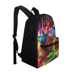 GLUDEAR Kids School Backpack Girls Boys Student Colorful Splash Paint Print Book Bag Soft Comfy Daypack,Oil Paint 4