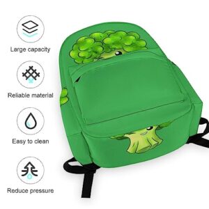 Broccoli Cartoon Laptop Backpack Printed Shoulder Bag Casual Daypack Travel Camping Work Bags