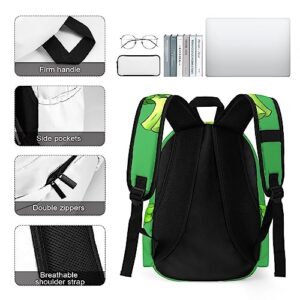 Broccoli Cartoon Laptop Backpack Printed Shoulder Bag Casual Daypack Travel Camping Work Bags