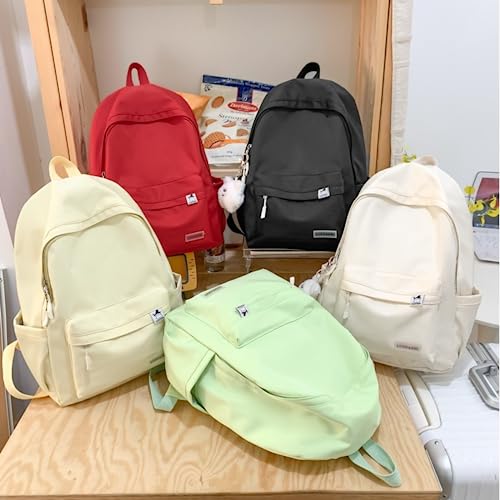 VTTDB Kawaii Backpack with Cute Accessories Casual Aesthetic Daypack Waterproof Travel Rucksack Large Laptop Bag for Women (white)