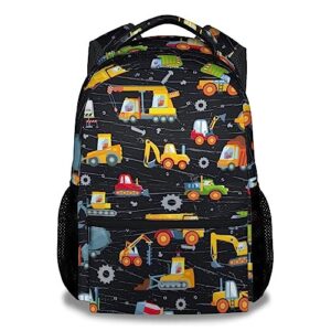 gihswe construction preschool backpack for boys, 16" truck excavator backpacks for children boys students, cute patterrn lightweight bookbag for school