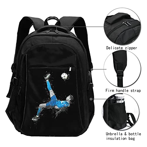 Luja Dling Ronaldo #7 Cr7 Adult Backpacks Bag Laptop Bag Bookbag Usb Backpack 17 Inch For Daily