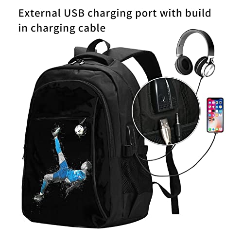 Luja Dling Ronaldo #7 Cr7 Adult Backpacks Bag Laptop Bag Bookbag Usb Backpack 17 Inch For Daily