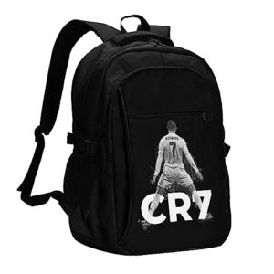 luja dling ronaldo #7 cr7 adult backpacks bag laptop bag bookbag usb backpack 17 inch for daily