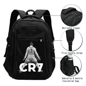 LUJA DLING Ronaldo #7 Cr7 Adult Backpacks Bag Laptop Bag Bookbag Usb Backpack 17 Inch For Daily