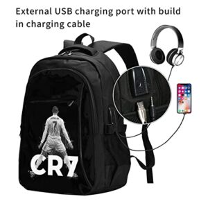 LUJA DLING Ronaldo #7 Cr7 Adult Backpacks Bag Laptop Bag Bookbag Usb Backpack 17 Inch For Daily