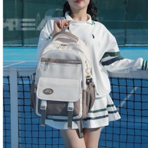 Kawaii Backpack Aesthetic Backpack Backpacks with Cute Pendant, Adorable Shoulder Bag (Orange)