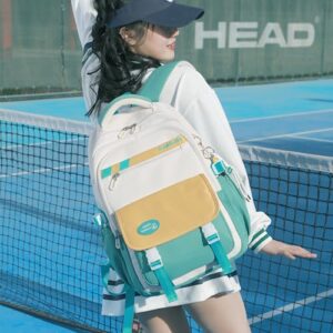 Kawaii Backpack Aesthetic Backpack Backpacks with Cute Pendant, Adorable Shoulder Bag (Orange)