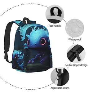 dreambest Axolotl 3 Piece Large Capacity Backpack Set With Lunch Bag & Pencil Case, Perfect For Travel