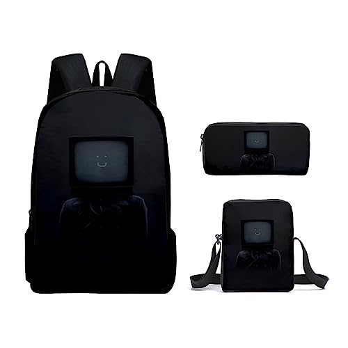 WYLINGER Skibidi Toilet Wiki Backpack Three-piece Sets Bags Casual Harajuku Musician Oxford Cloth Travel Bag