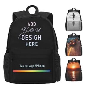 custom backpack personalized laptop backpack for women men customized casual daypack add your logo picture photo image text name on computer bag