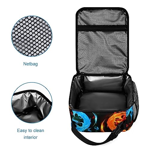 3PCS Ice & Fire Dragon Backpack Set, Stylish Laptop Bag Durable Dragon Daypack with Lunch Bags, Classic Shoulders Backpack(Ice & Fire Dragon)