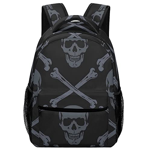 XOLLAR Laptop Backpacks for Men Women Skulls Bones Lightweight Travel Daypack Large Hiking Camping Bags