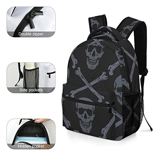 XOLLAR Laptop Backpacks for Men Women Skulls Bones Lightweight Travel Daypack Large Hiking Camping Bags