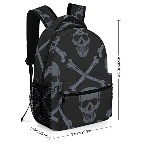 XOLLAR Laptop Backpacks for Men Women Skulls Bones Lightweight Travel Daypack Large Hiking Camping Bags