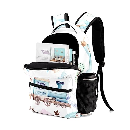 Liveweike Custom Kids Backpack,Tree Airplane Train Personalized Kid's School Bookbags Bag for Gift Boy Girls Children