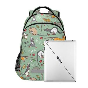 ALAZA Fancy Rat Cute Animals Backpack for Students Boys Girls Travel Daypack