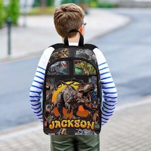 M YESCUSTOM Personalized Backpacks for Boys Custom Dinosaur School Bookbag with Name Elementary Toddler Boys Backpack Multi Children Casual Travel Daypack Bag for Teenager School Camping