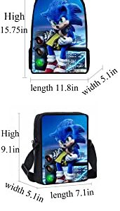 KAAUSE Cartoon 3PCS Backpack Travel Backpack school Backpack for Teen Boys and Girls Game Fans Gift Blue-One Size