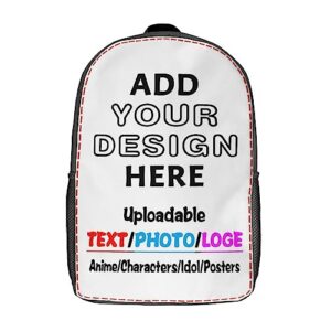 custom backpack personalized backpack with add your photo picture text,customize travel laptop backpack for men women casual shoulder bag 17in