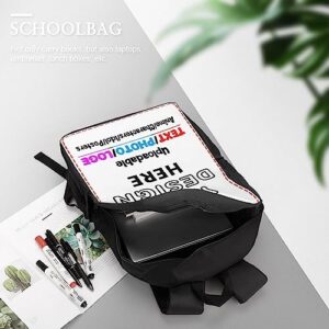 Custom Backpack Personalized Backpack With Add Your Photo Picture Text,Customize Travel Laptop Backpack for Men Women Casual Shoulder Bag 17In