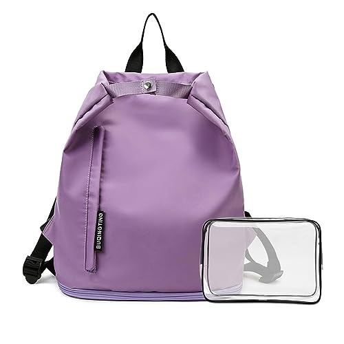 Maytopia Gym Sports Backpack for Women Men with Shoe Compartment & Wet Pocket Water Resistant Small Workout bag (PURPLE)