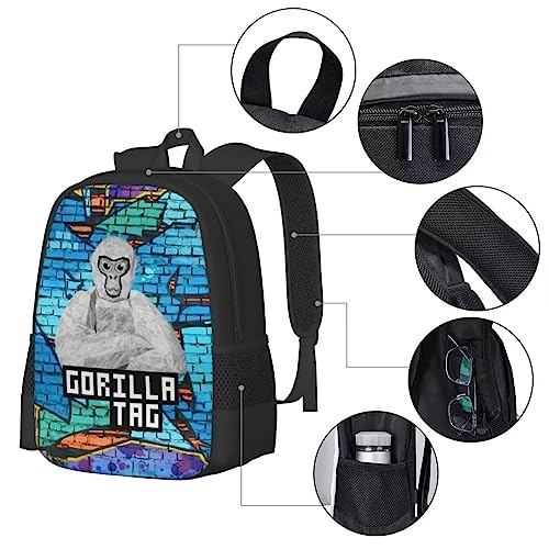 Rinke Gorilla Tag Backpacks Novelty Game Backpack Casual Backpack Lightweight Travel Backpack Laptop Backpack Novelty Backpack Gorilla Tag Fan Gift