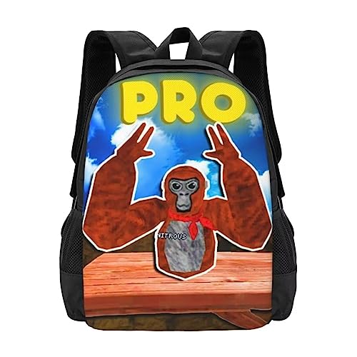 Gorilla Tag Backpack Cartoon Monkey Backpack Lightweight Large Capacity Travel Laptop Backpack Novelty Casual Backpack Unisex Gorilla Tag Fan Gift