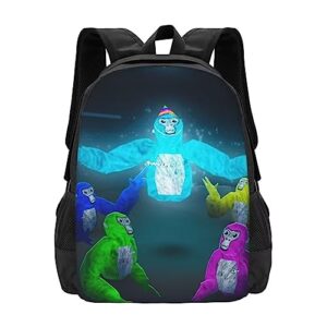 gorilla tag backpack cartoon game backpack lightweight durable travel backpack laptop backpack monkey 3d printed casual backpack unisex game fan gift