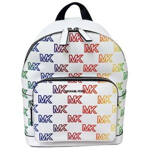 Michael Kors Adult's Unisex Cooper Commuter Medium Sling Bag Single Strap Backpack MK Rainbow Optic White