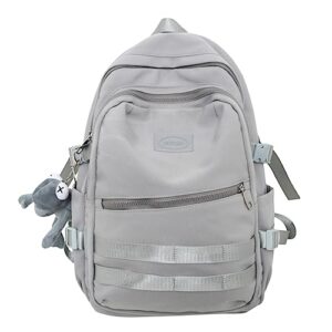 verdancy kawaii backpack for teens school college travel aesthetic bookbag schoolbag daypack casual bag (gray)