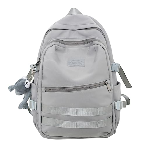 Verdancy Kawaii Backpack for Teens School College Travel Aesthetic Bookbag Schoolbag Daypack Casual Bag (Gray)