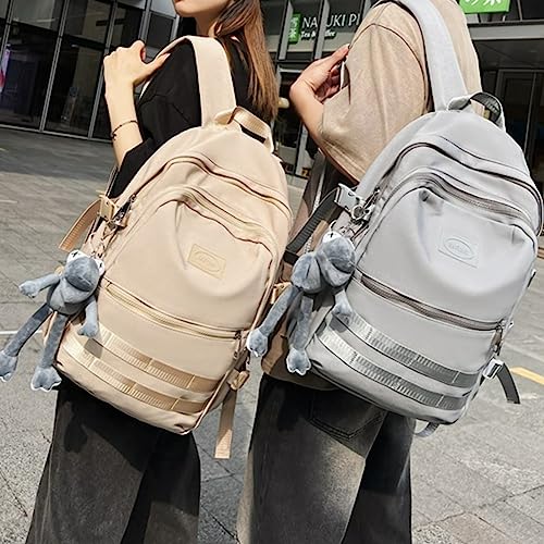 Verdancy Kawaii Backpack for Teens School College Travel Aesthetic Bookbag Schoolbag Daypack Casual Bag (Khaki)